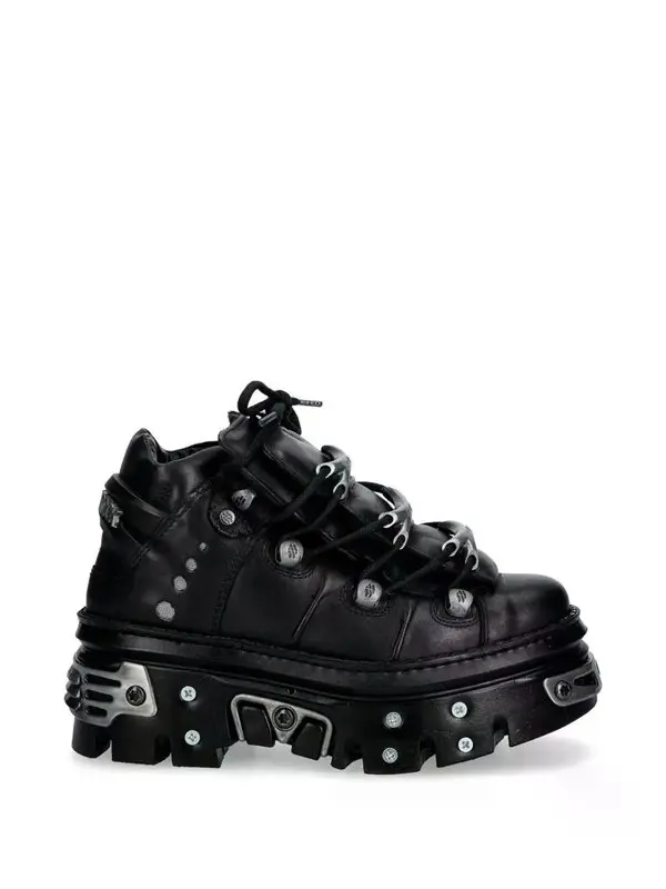 NEW ROCK Metal Detail Boots - Black