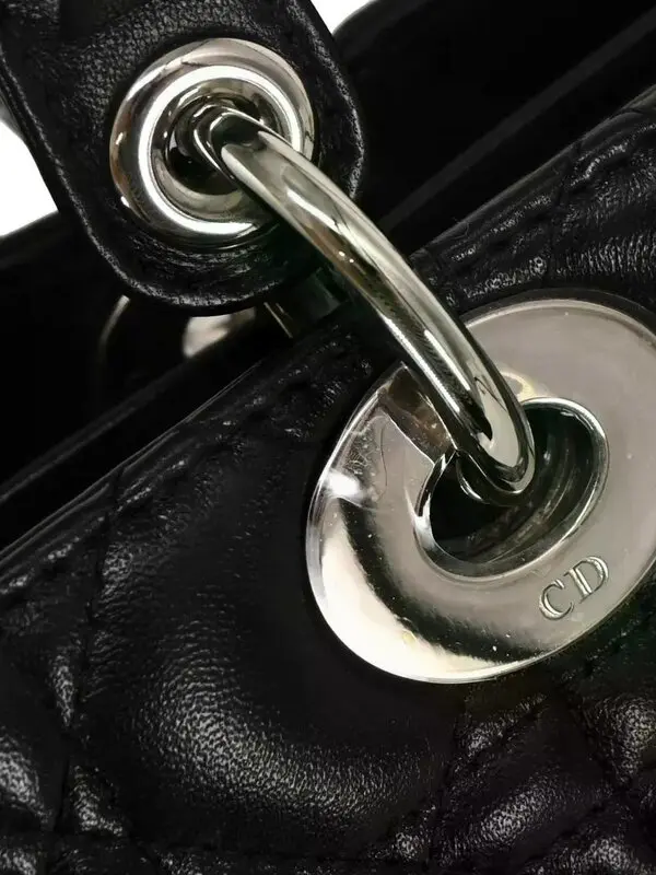 Dior 2002 Large Lady Cannage Tote Bag - Black