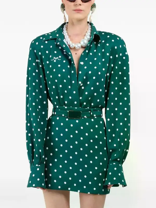 ROWEN ROSE Polka-dots Raglan Shirt