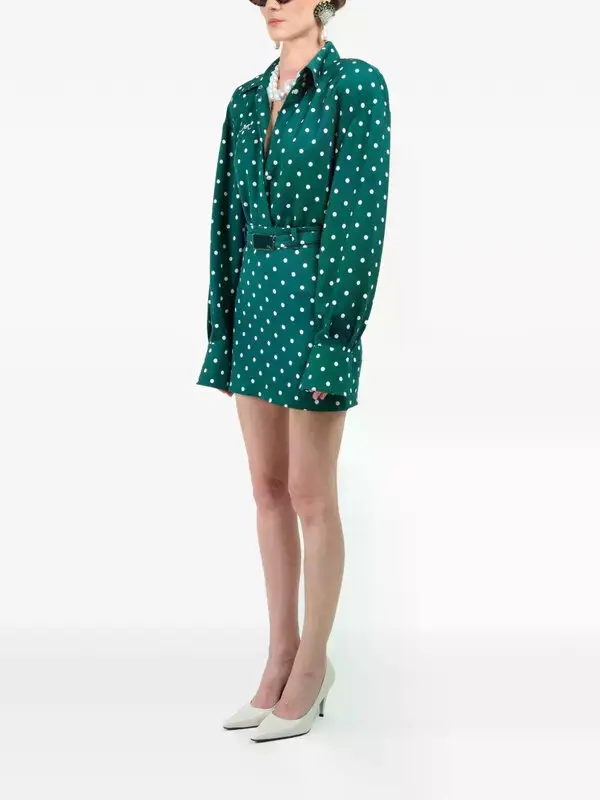 ROWEN ROSE Polka-dots Raglan Shirt