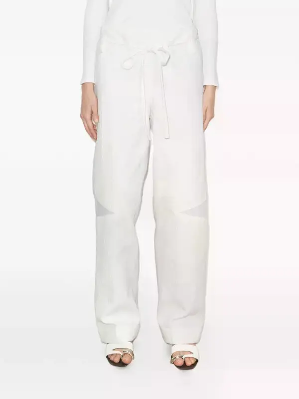 Tory Burch Cotton Jacquard Quilted Relaxed Fit Pant - Neutrals