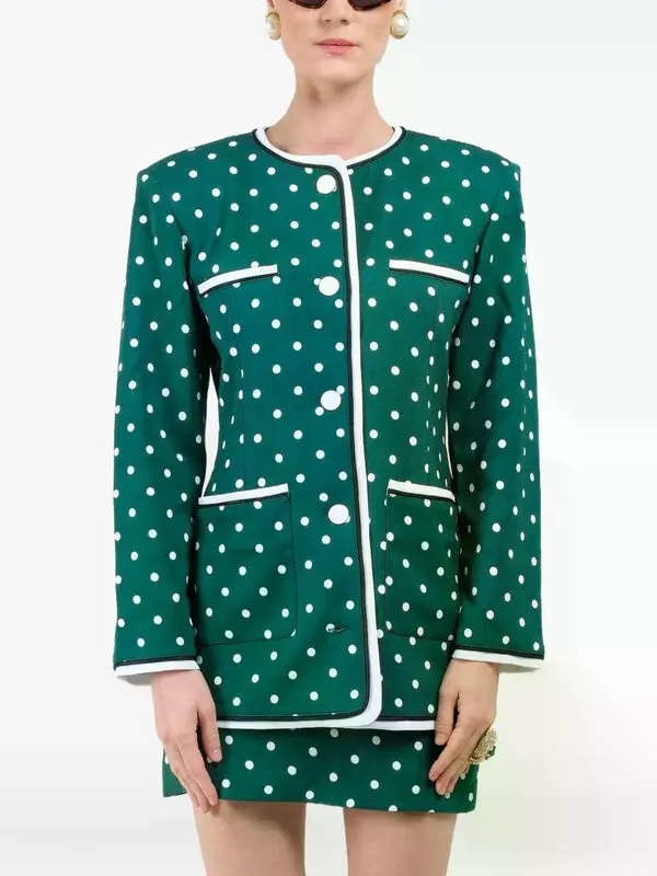 ROWEN ROSE Polka Dot Jacket With Pockets