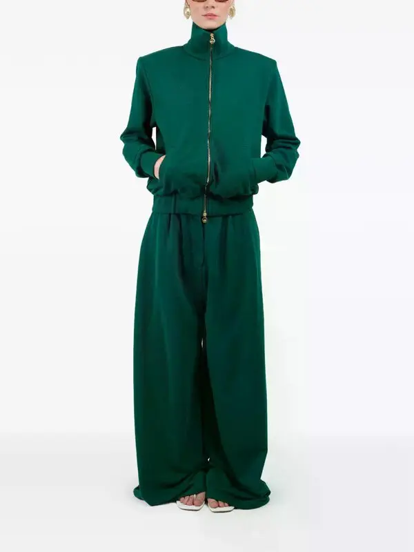 ROWEN ROSE Straight-cut Zip Sweatshirt