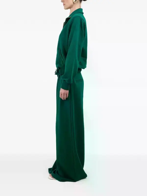 ROWEN ROSE Straight-cut Zip Sweatshirt