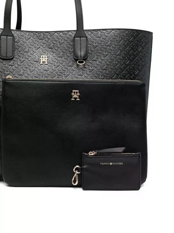 Tommy Hilfiger Embossed Logo Pattern Tote Bag