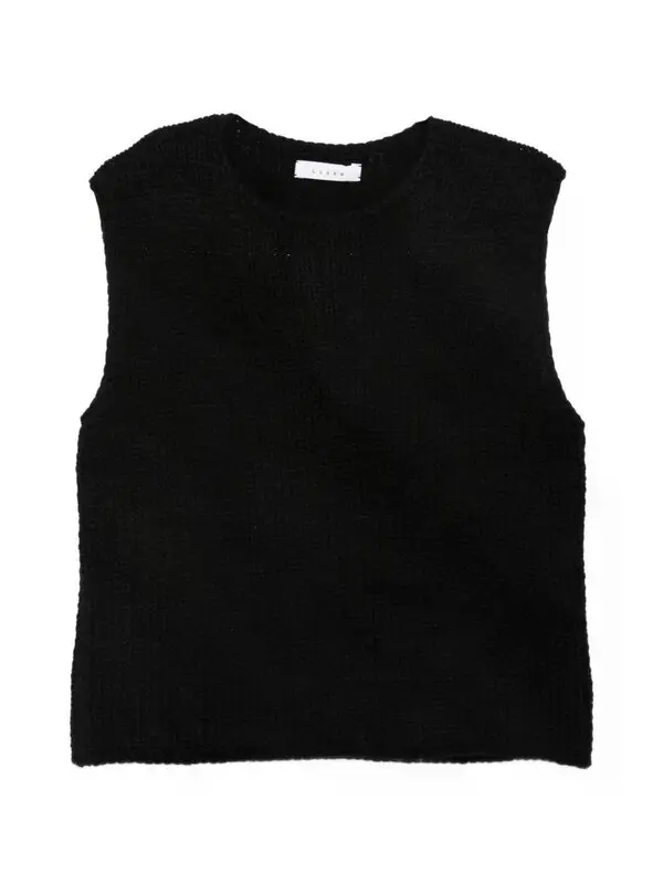 LISKA Round Neck Vest - Black