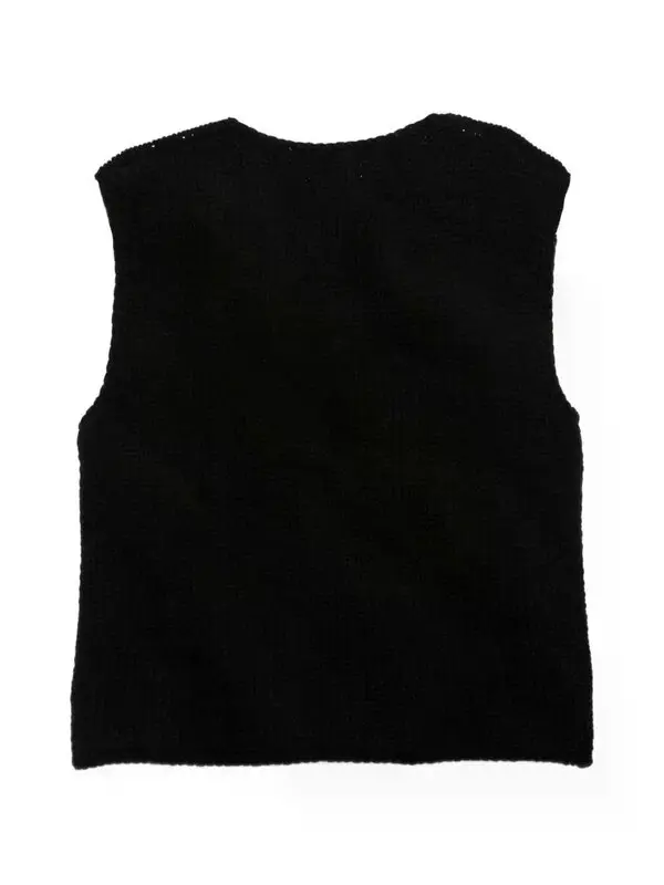 LISKA Round Neck Vest - Black