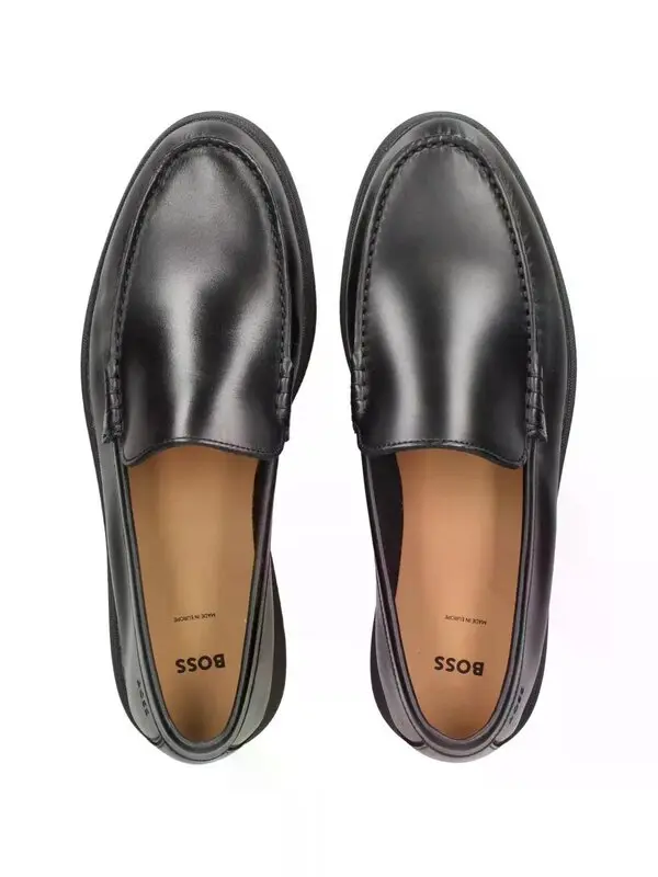 BOSS Leather Moccasins With Embossed Logo
