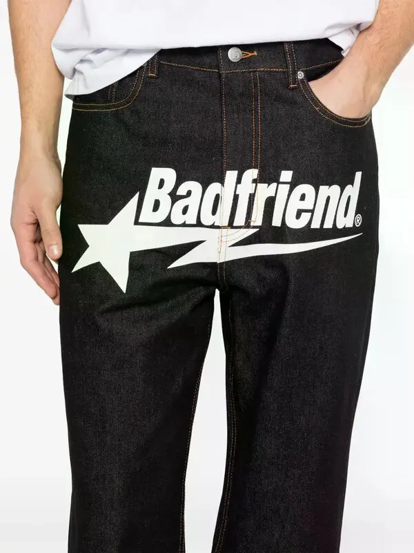 BADFRIEND Logo-graphic Denim Jeans