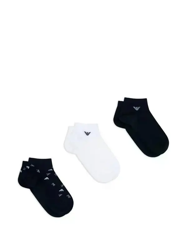 Emporio Armani Patterned Ankle Socks - Blue