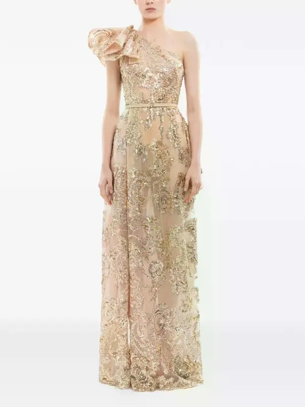 SAIID KOBEISY Crystal-embroidered Maxi Dress