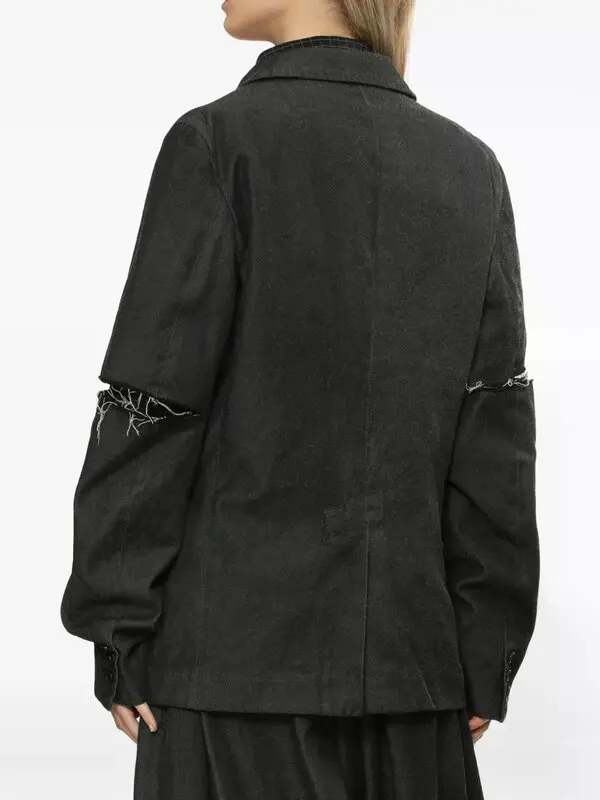 BLACK COMME DES GARÇONS Peter-pan Collar Ripped Overshirt