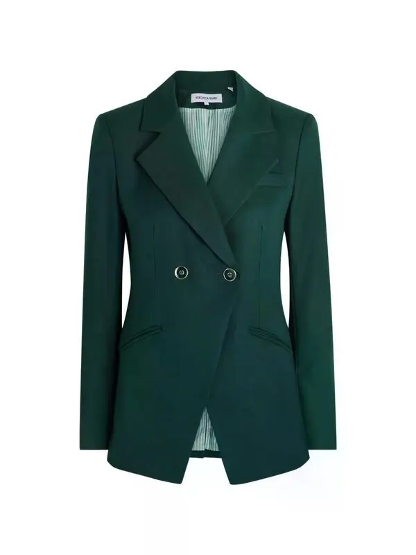 Veronica Beard Amos Dickey Double-breasted Blazer - Green