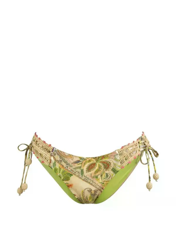 DEL MAAR Aru Paisley-crochet Bikini Bottoms - Neutrals