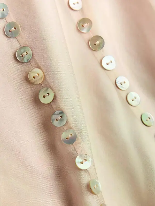 Staud Greta Button-embellished Maxi Dress - Neutrals