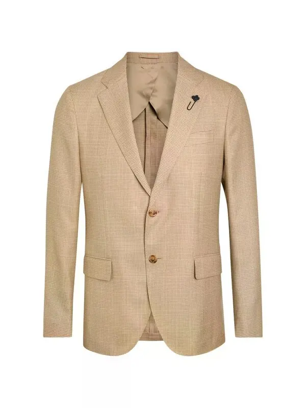 LARDINI Check-pin Blazer - Neutrals