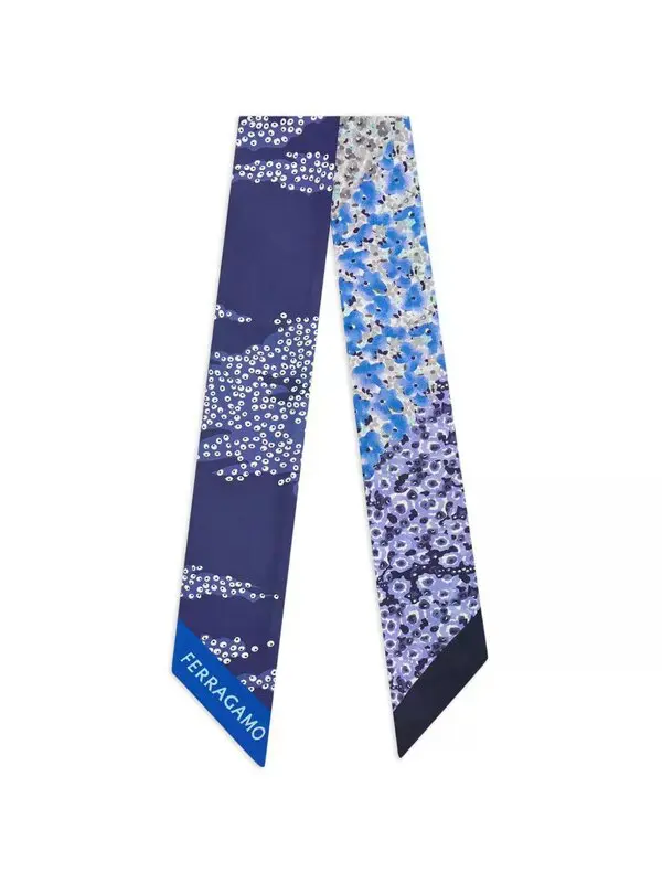 FERRAGAMO Palazzo Spini Feroni Print Mini Bandeau - Blue