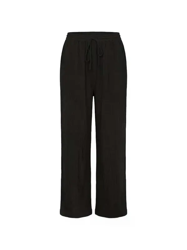 Xirena Devon Drawstring Textured Trousers - Black