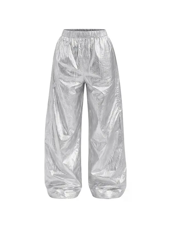 Tibi Winslow Metallic Wide-leg Trousers