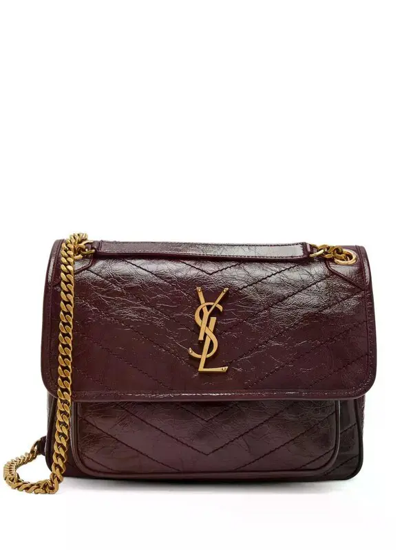 Saint Laurent Niki Chevron Chain Shoulder Bag - Red