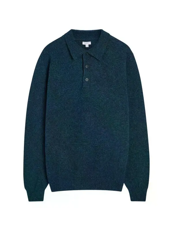 Sunspel Buttoned Knitted Polo Shirt