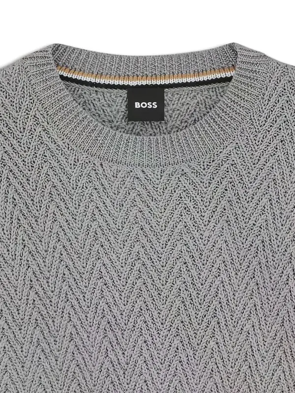 BOSS Textured Crew Neck Sweater