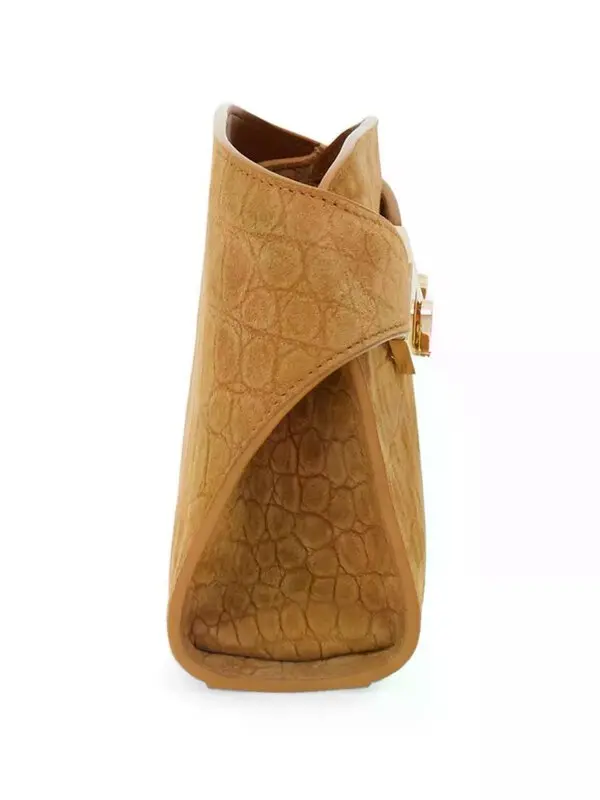 FERRAGAMO Hug Mini Croc-effect Tote Bag