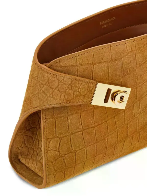 FERRAGAMO Hug Mini Croc-effect Tote Bag