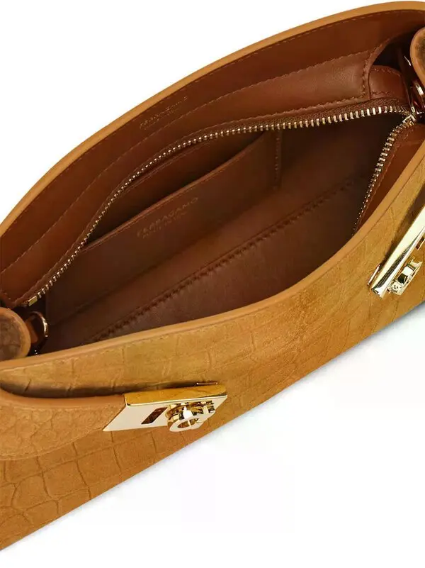 FERRAGAMO Hug Mini Croc-effect Tote Bag