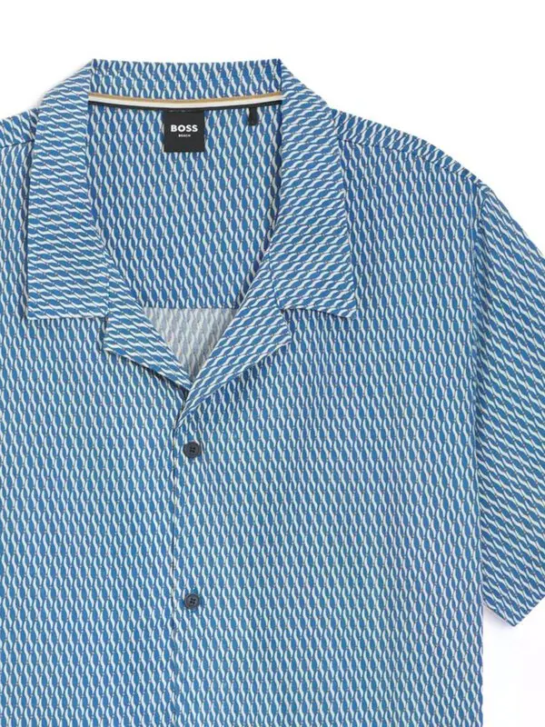 BOSS Diamond-pattern Short-sleeve Shirt