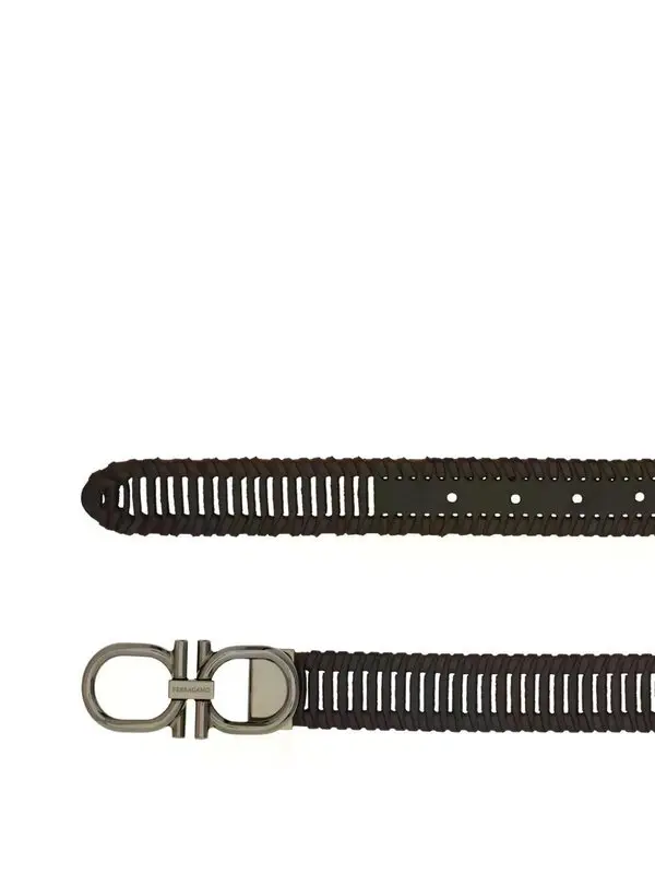 FERRAGAMO Adjustable Gancini Belt - Black