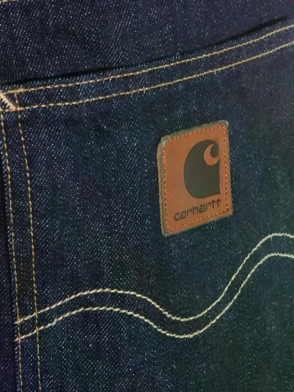 Carhartt Work In Progress Straight-leg Jeans With Logo Patch - Blue