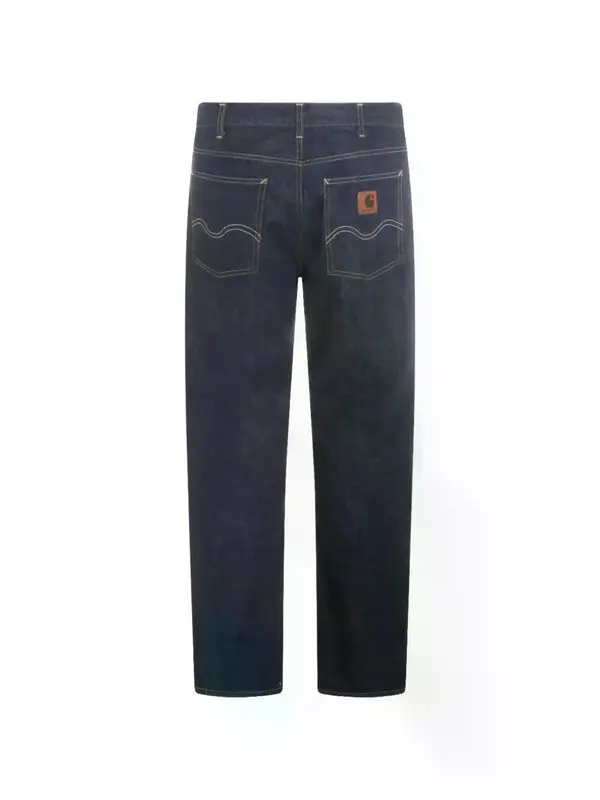 Carhartt Work In Progress Straight-leg Jeans With Logo Patch - Blue