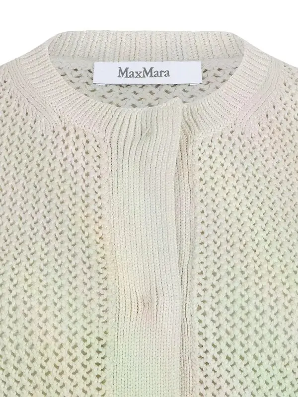 Max Mara Open Knit Button Vest - Neutrals