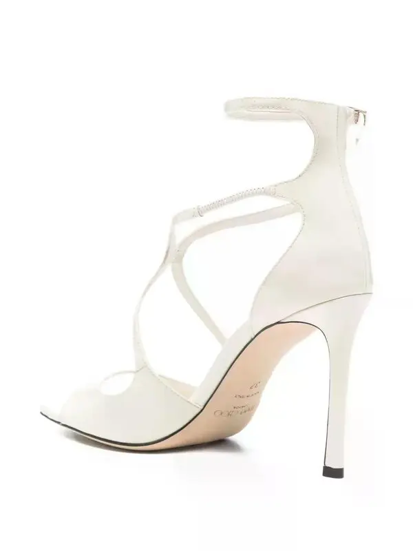 JIMMY CHOO Azia Elasticated Strap Sandals - White