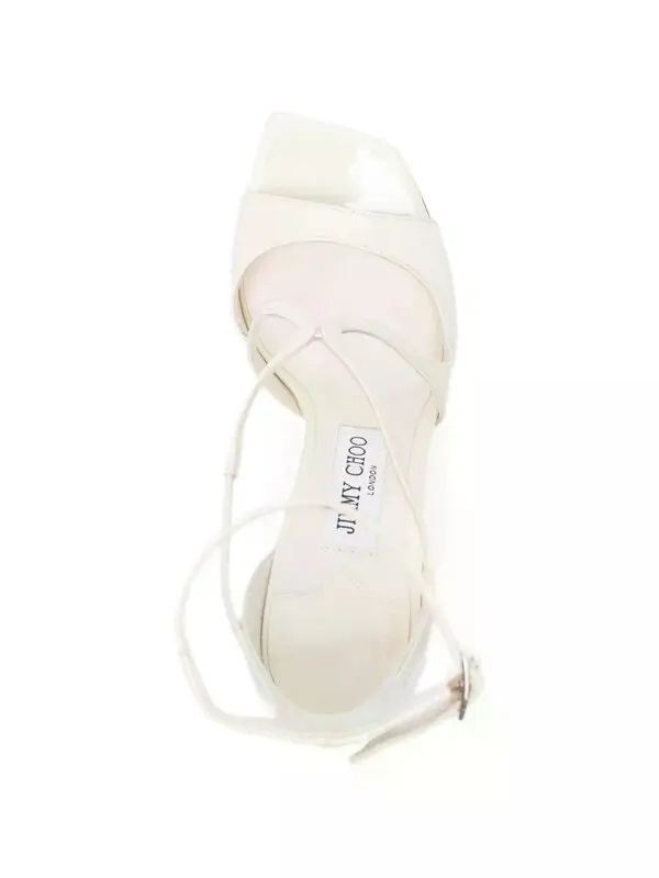 JIMMY CHOO Azia Elasticated Strap Sandals - White