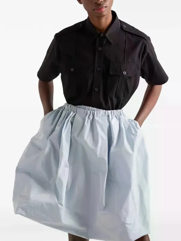 Prada Mini Skirt With Elastic Waist - Blue