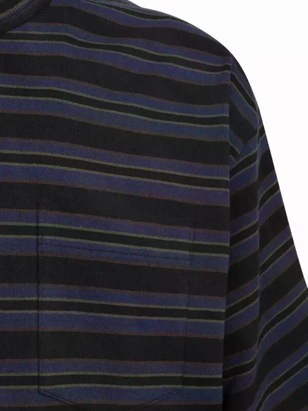 Sacai Horizontal-stripe T-shirt - Black