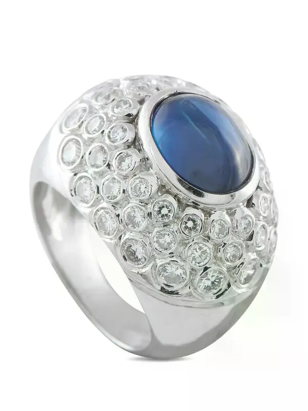 LB EXCLUSIVE Sapphire And Diamond Platinum Ring - Silver