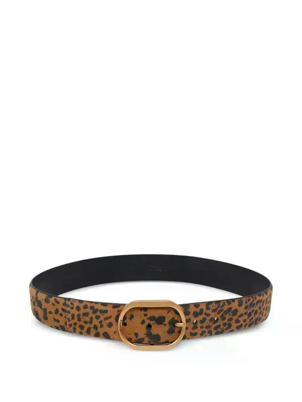 Pinko Leopard-print Buckle Belt - Neutrals