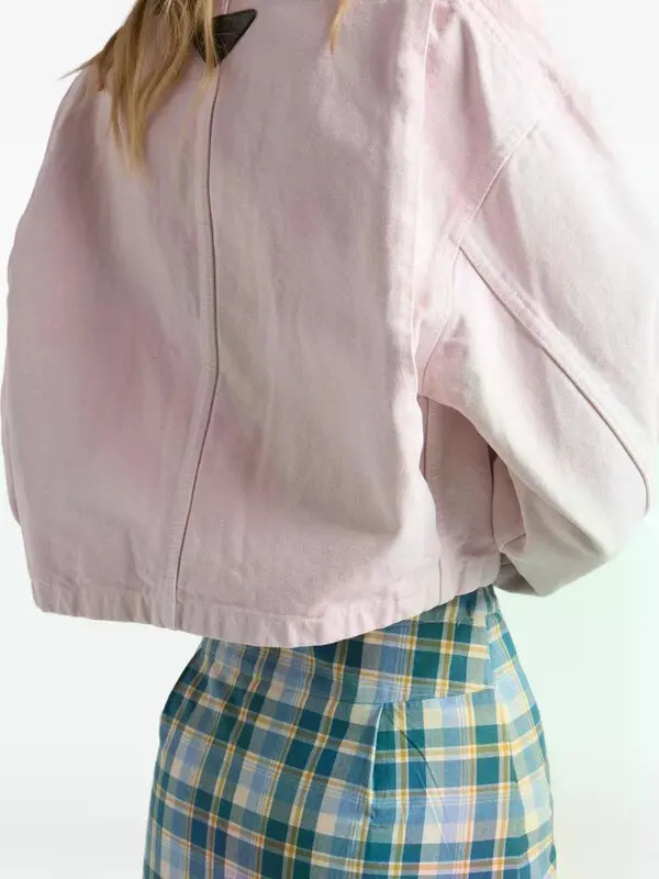 Prada Plaid Cotton Pencil Skirt - Blue