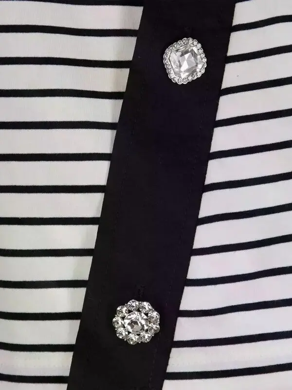 Liu Jo Striped Embellished T-shirt