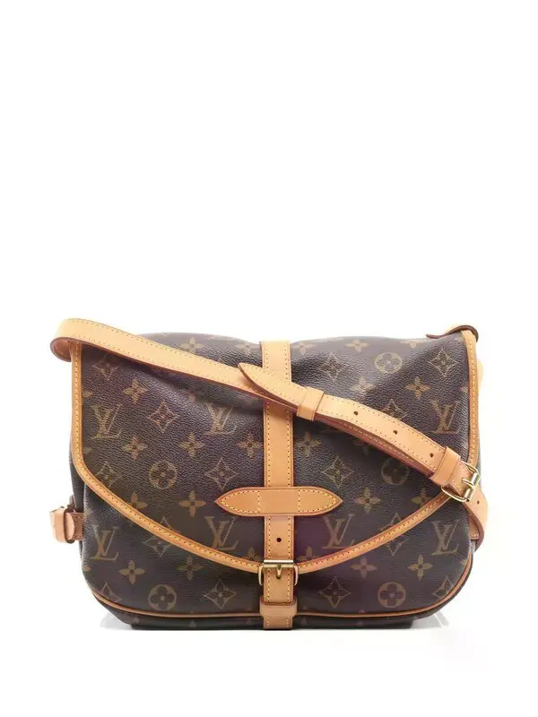 LOUIS VUITTON 2008 30 Saumur Monogram Crossbody Bag - Brown