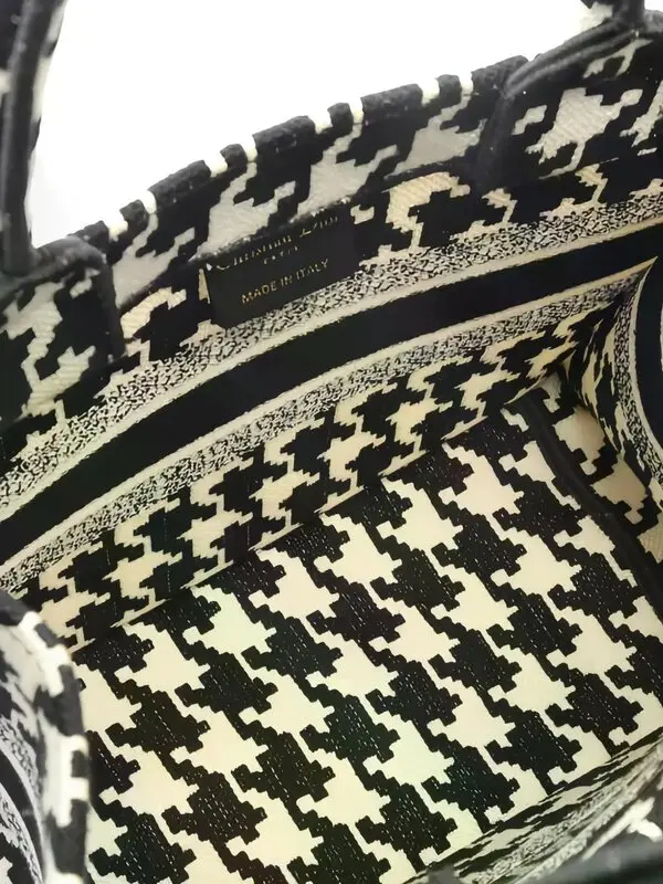 Dior 2000s Small Book Tote Houndstooth