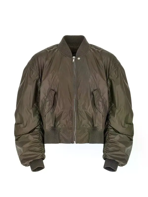 Rick Owens Secchia Flight Ribbed-knit Bomber Jacket - Grey