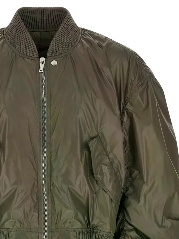 Rick Owens Secchia Flight Ribbed-knit Bomber Jacket - Grey