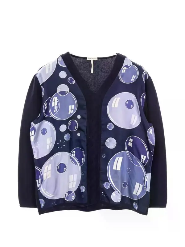 Hermès Colour-block V-neck Cardigan - Blue