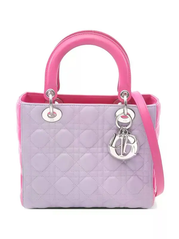 Dior 2010s Lady Leather Handbag - Purple