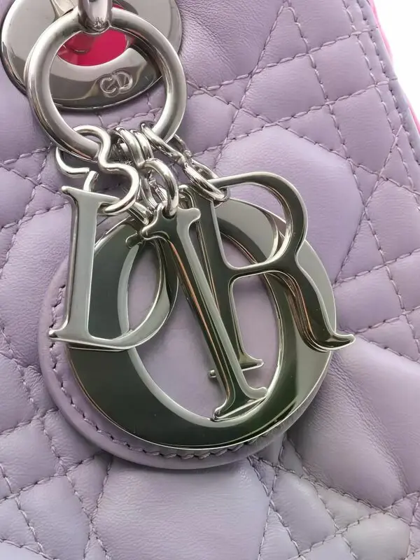Dior 2010s Lady Leather Handbag - Purple