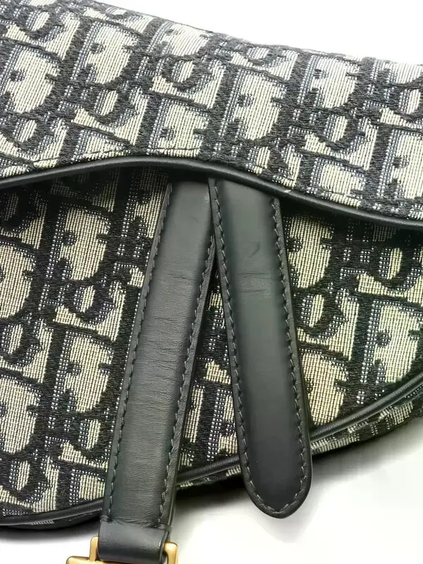 Dior Mini Saddle Bag In Jacquard - Blue